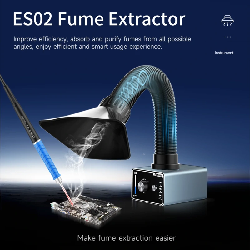 ES02 Desktop Fume Extractor Soldering Smoke Absorber With LED Light - AiXun_AiXun