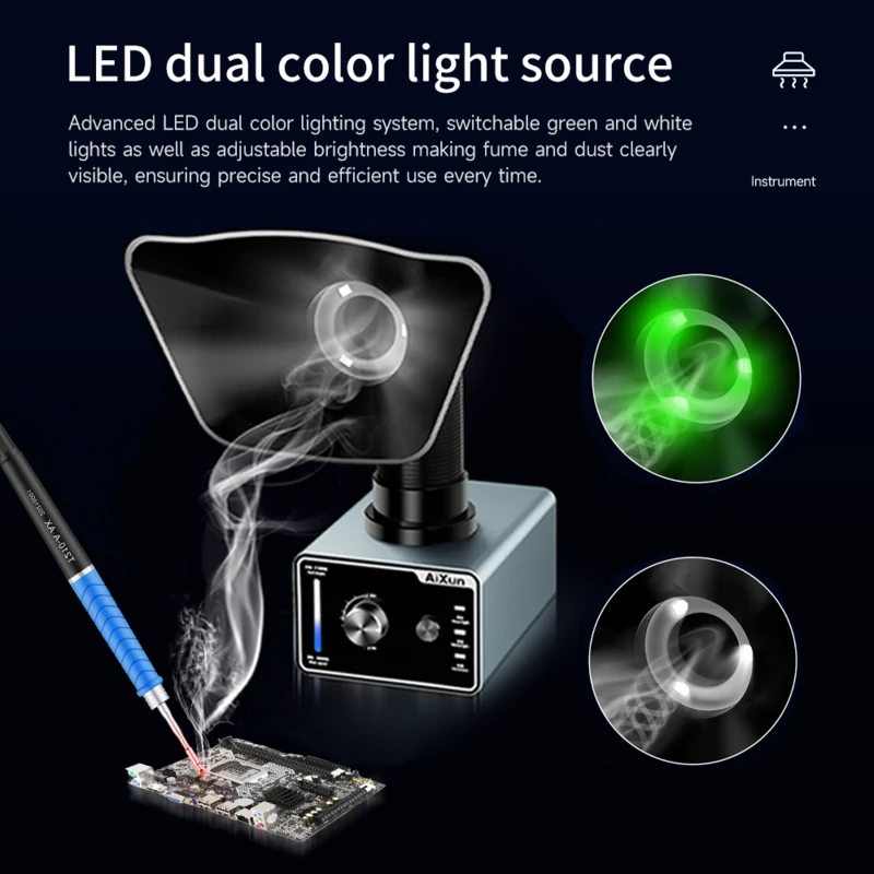 ES02 Desktop Fume Extractor Soldering Smoke Absorber With LED Light ...