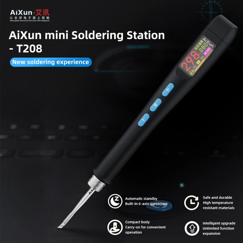 T208 MINI Portable Smart Soldering Station LCD Screen Soldering Iron - AiXun_AiXun