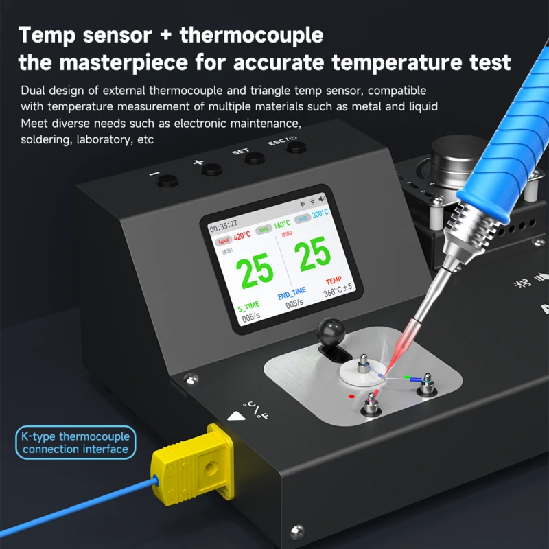 DT02 2-in-1 Smart Thermometer Hot Air Soldering Iron Tip Thermoscope ...
